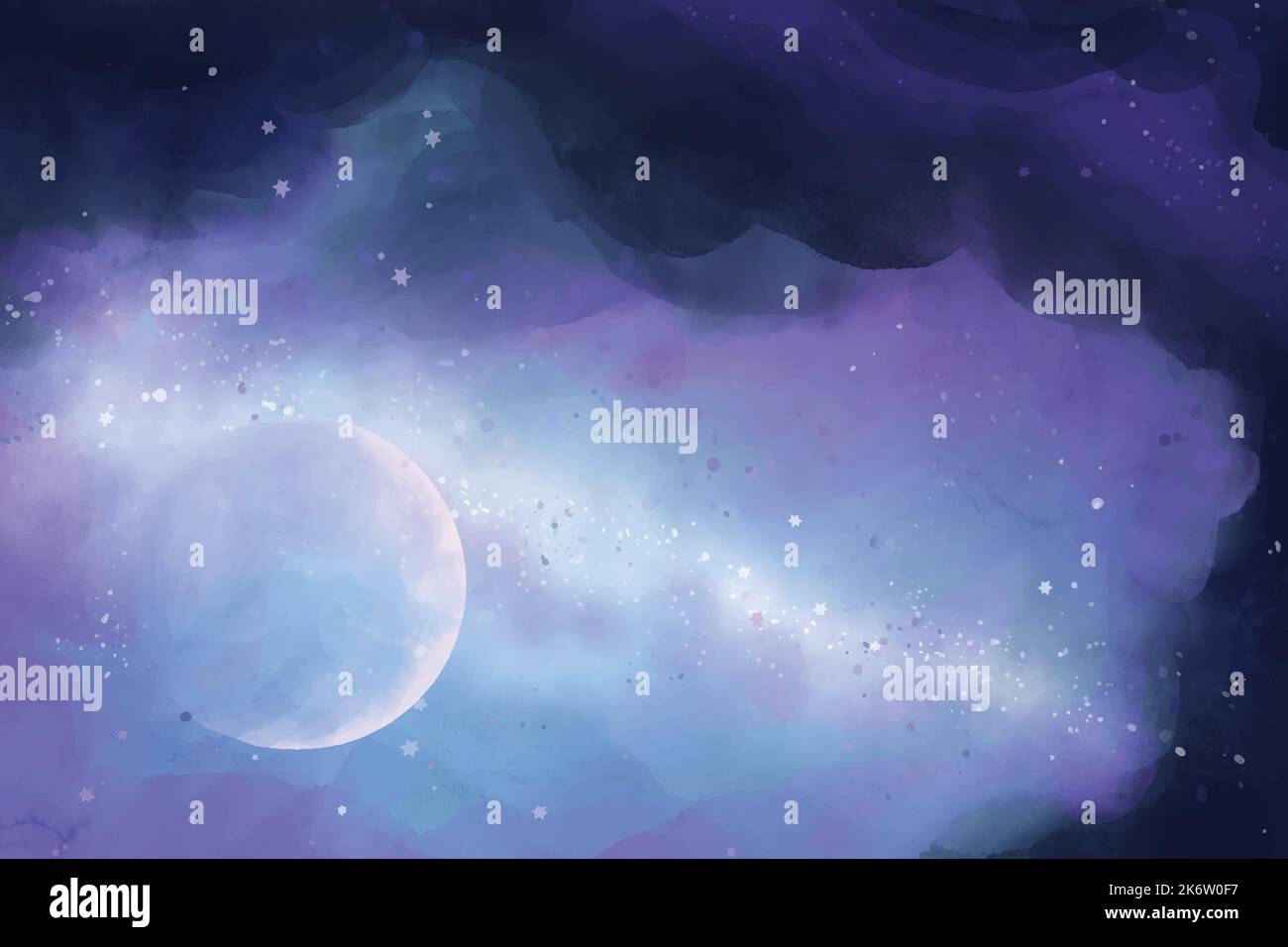 hand painted watercolor galaxy wallpaper background vector design ...