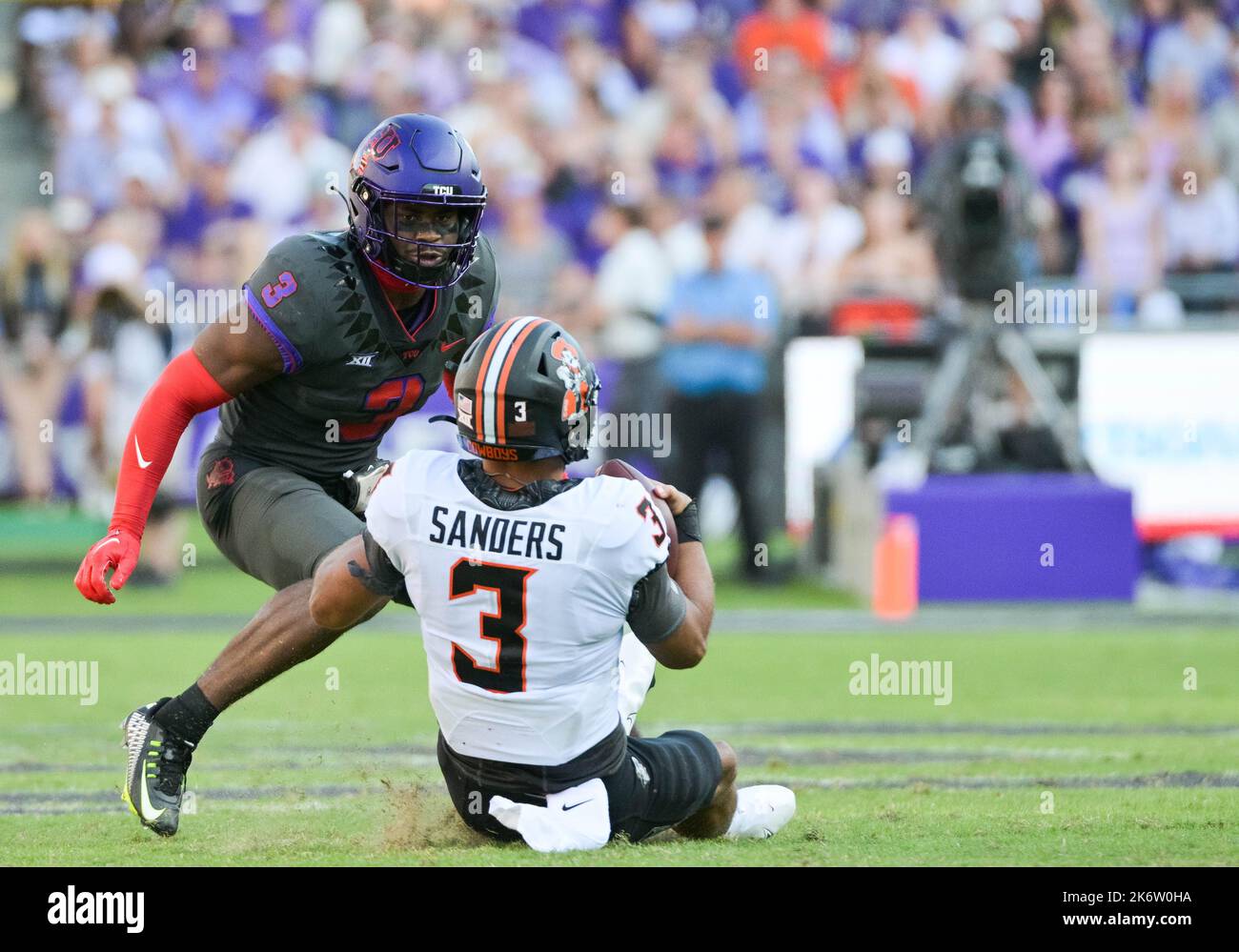 Fort Worth, Texas, USA. 15th Oct, 2022. TCU Horned Frogs safety Mark ...