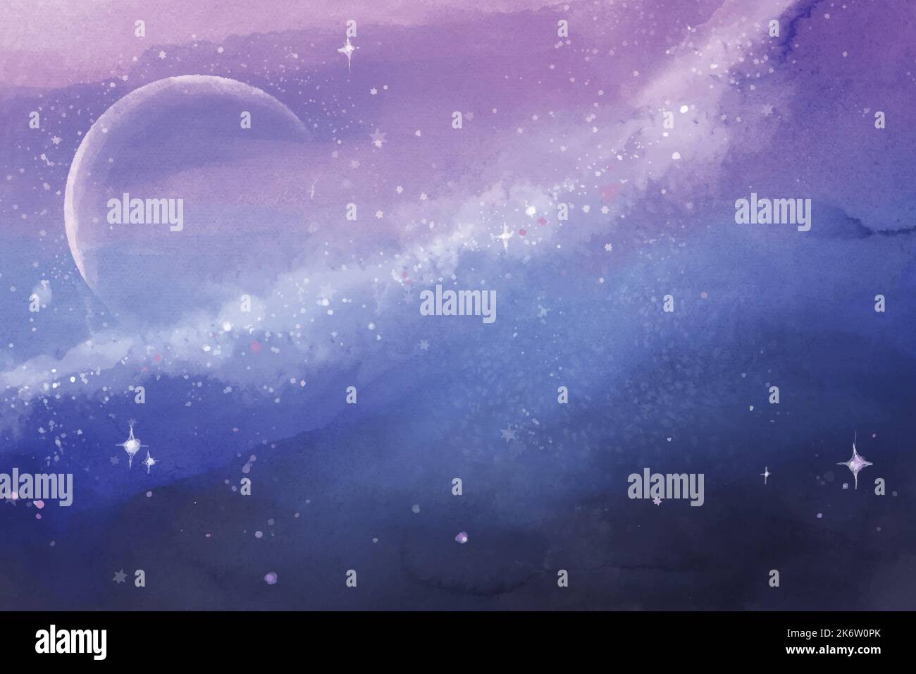 hand painted watercolor galaxy wallpaper background vector design ...