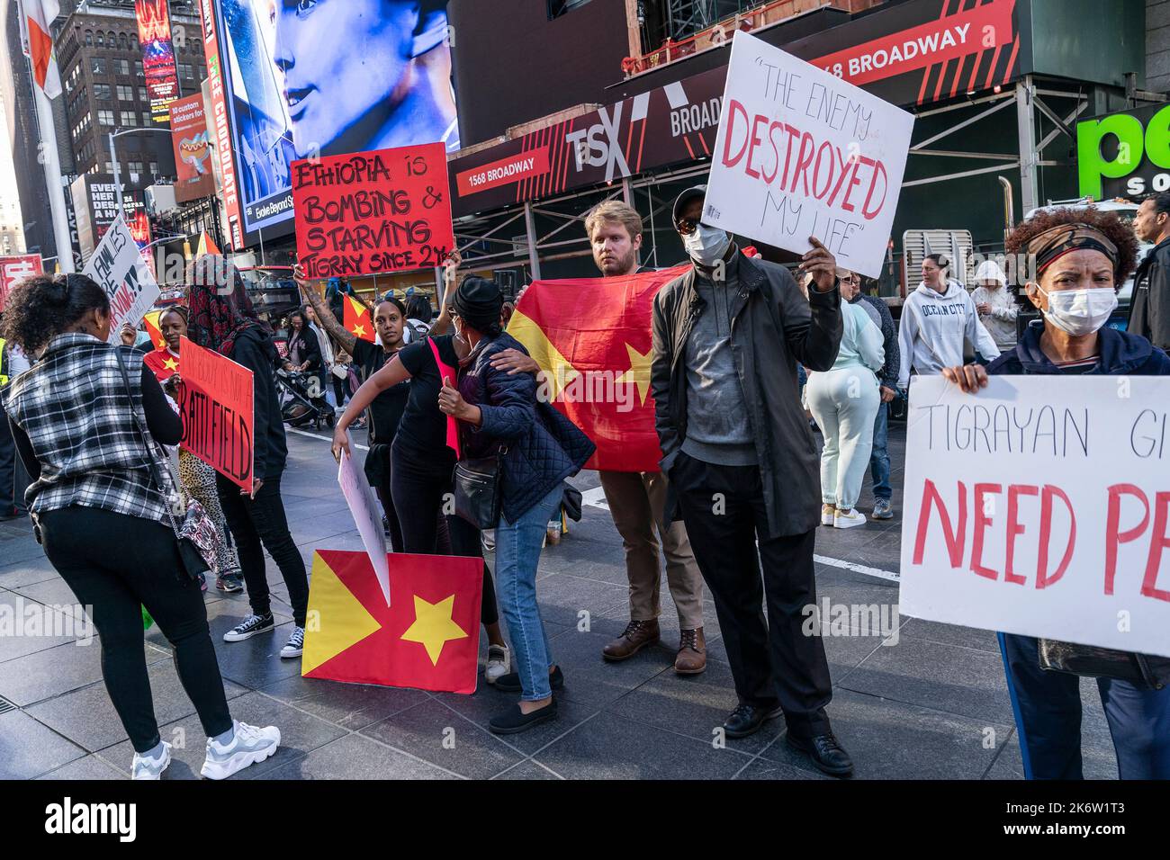 New York, USA. 15th Oct, 2022. Activists staged rally against Ethiopia ...