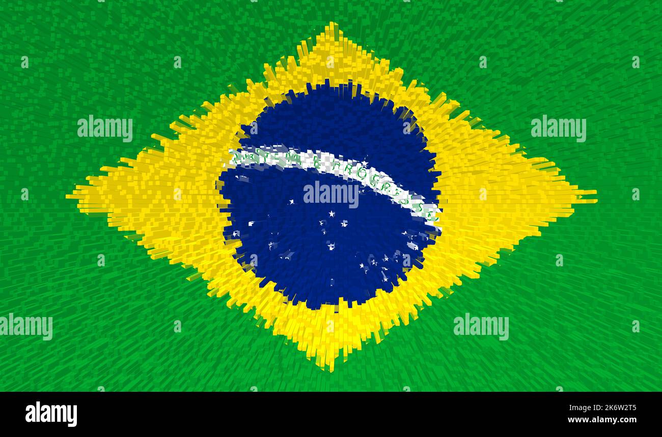 3d illustration brazil flag tiles Stock Photo - Alamy