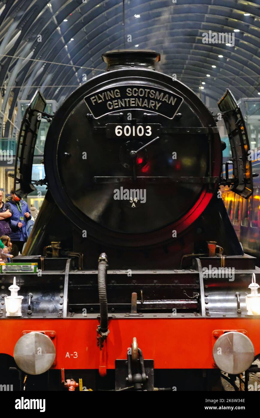 London, UK, 15th October, 2022. The Flying Scotsman visits King's Cross station to mark 170 ...