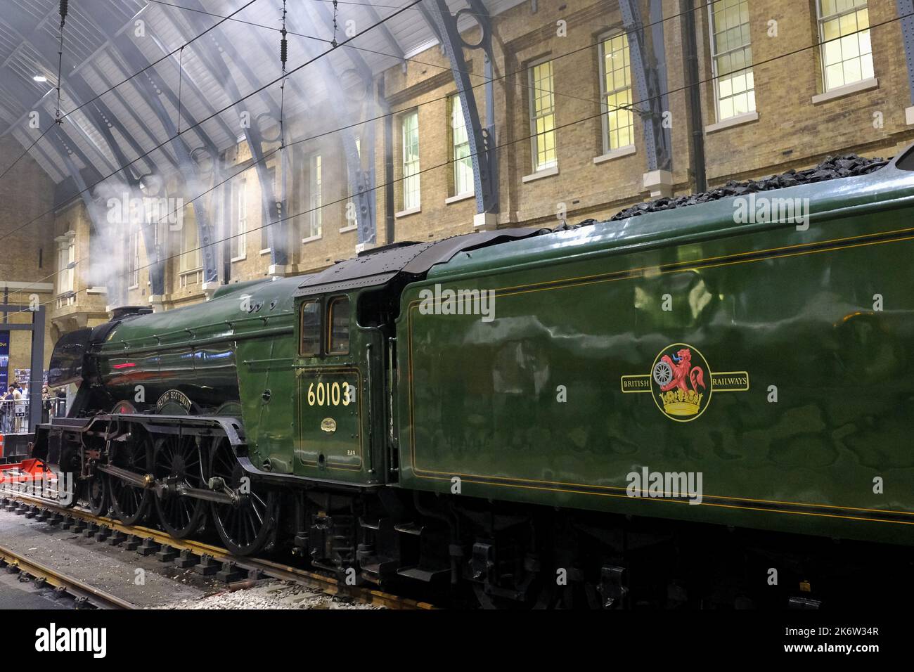 London, UK, 15th October, 2022. The Flying Scotsman visits King's Cross station to mark 170 ...