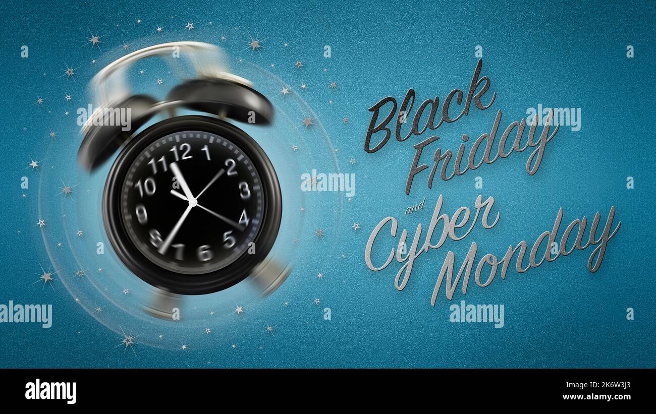 Blue alarm clock ringing banner hi-res stock photography and images - Alamy
