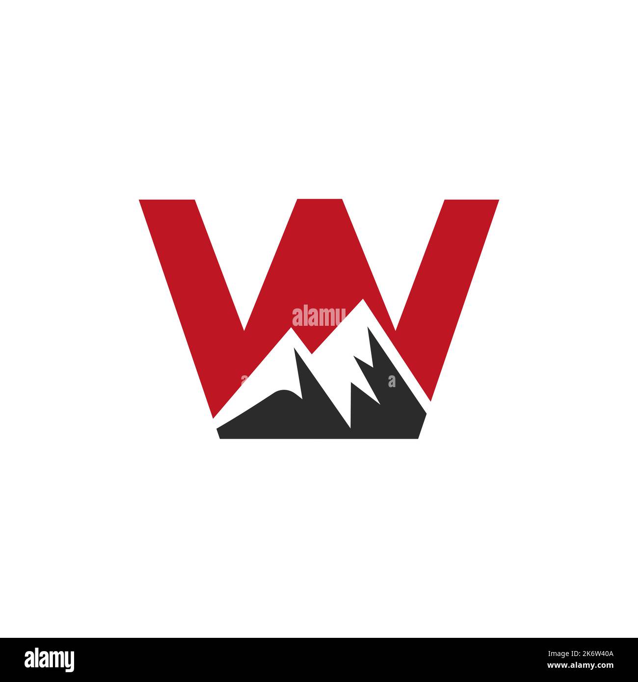 Letter W Mount Logo Vector Sign. Mountain Nature Landscape Logo Combine ...