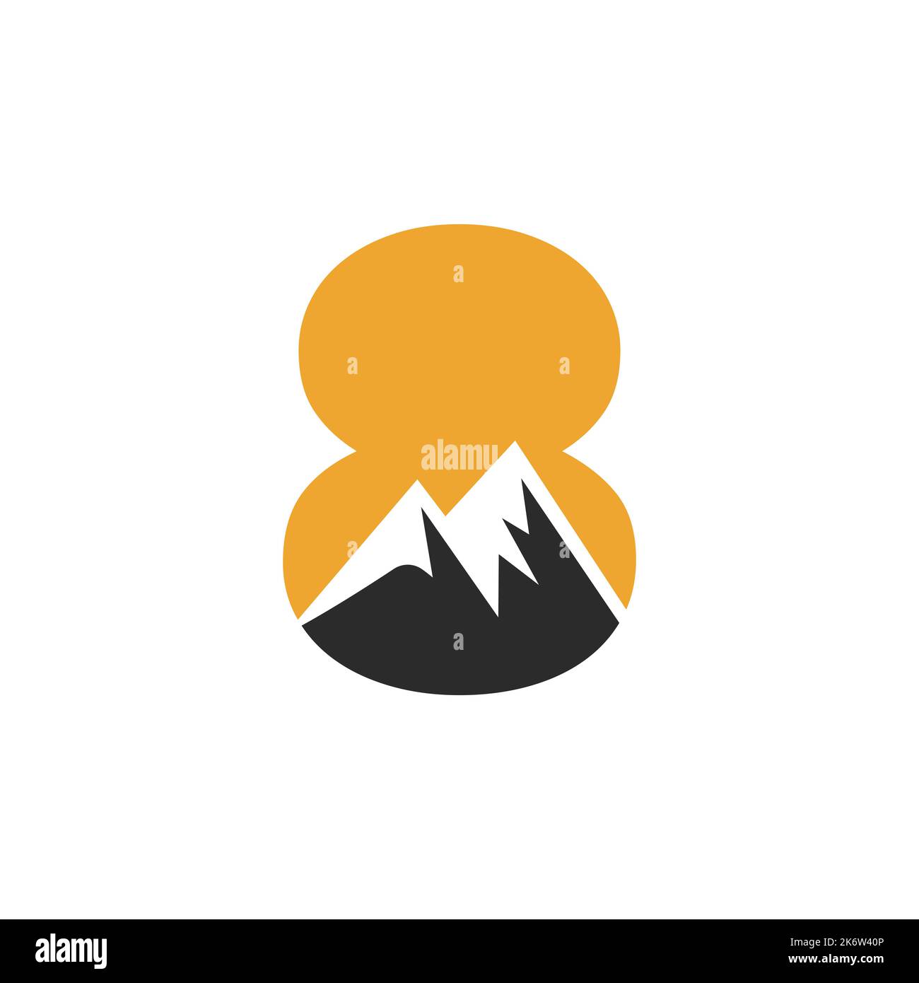 Letter 8 Mount Logo Vector Sign. Mountain Nature Landscape Logo Combine ...