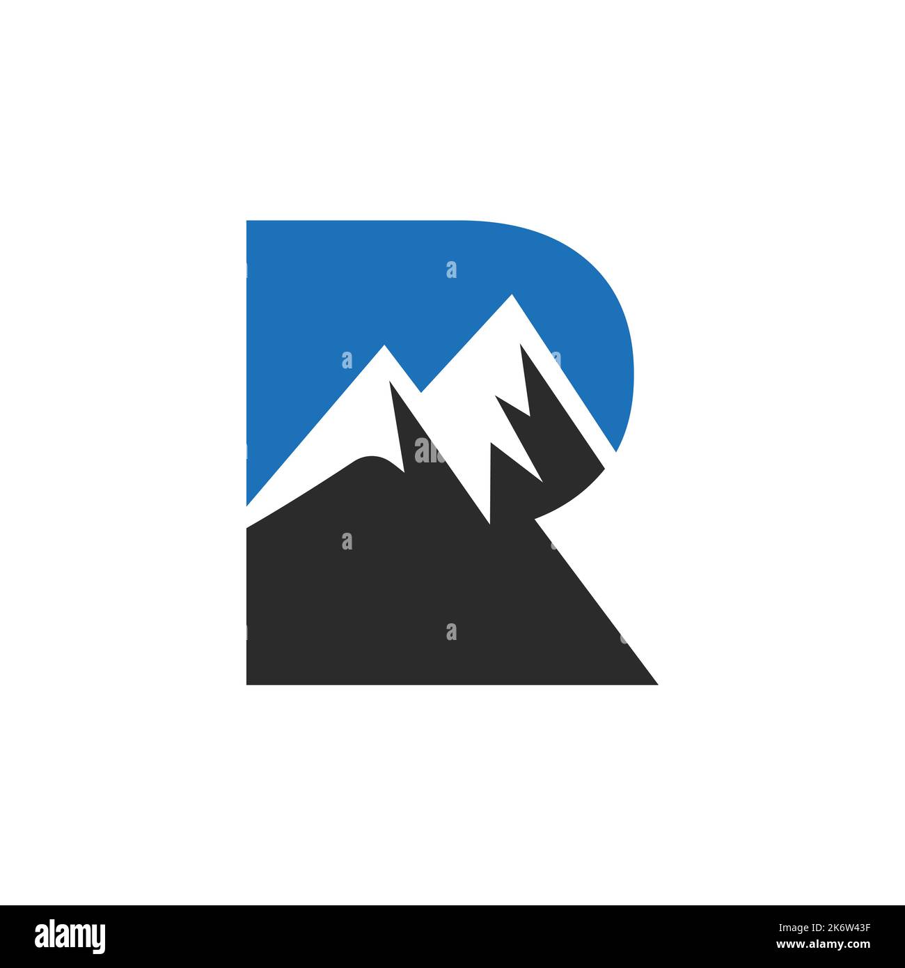 Letter R Mount Logo Vector Sign. Mountain Nature Landscape Logo Combine ...