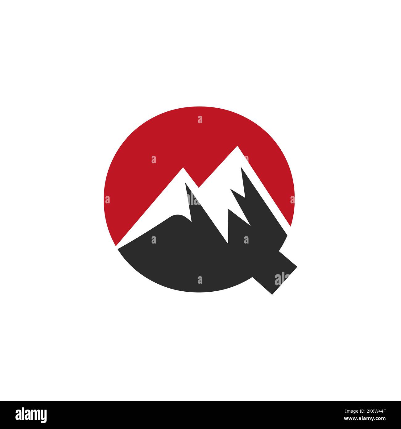 Letter Q Mount Logo Vector Sign. Mountain Nature Landscape Logo Combine ...