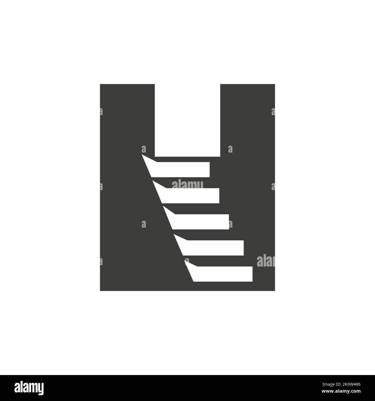 Initial Letter H Stair Logo. Step Logo Symbol Alphabet Based Vector ...