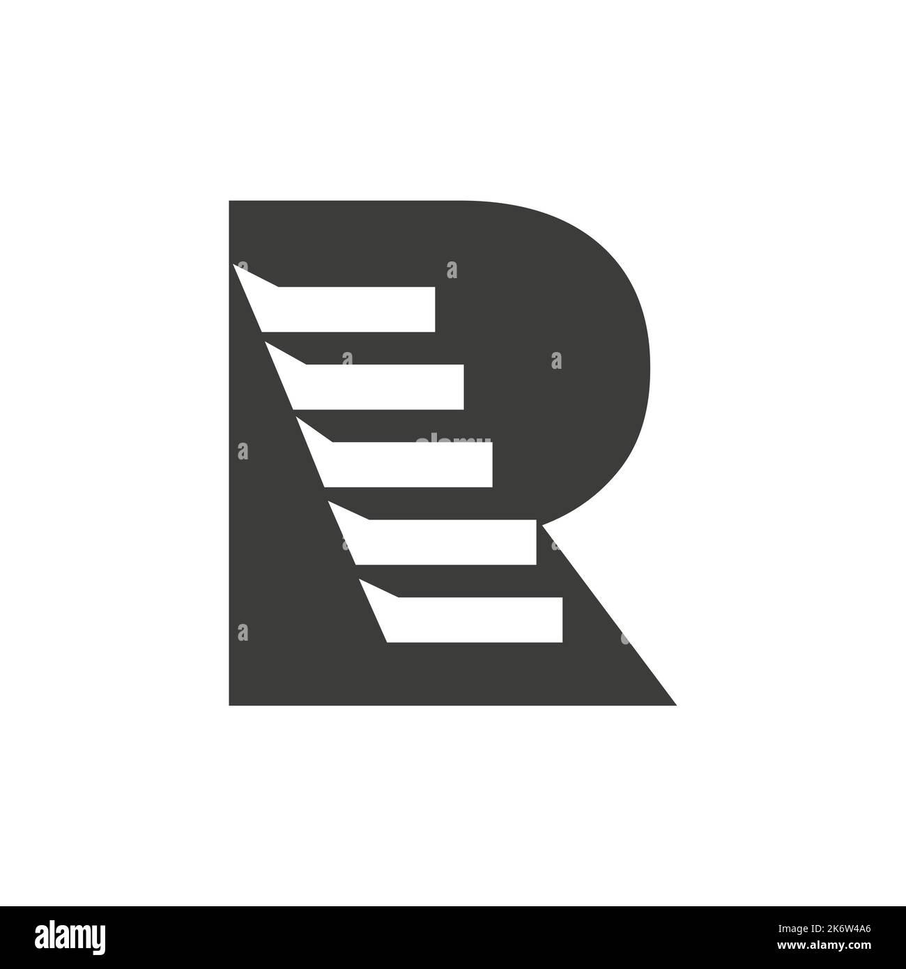 Initial Letter R Stair Logo. Step Logo Symbol Alphabet Based Vector ...