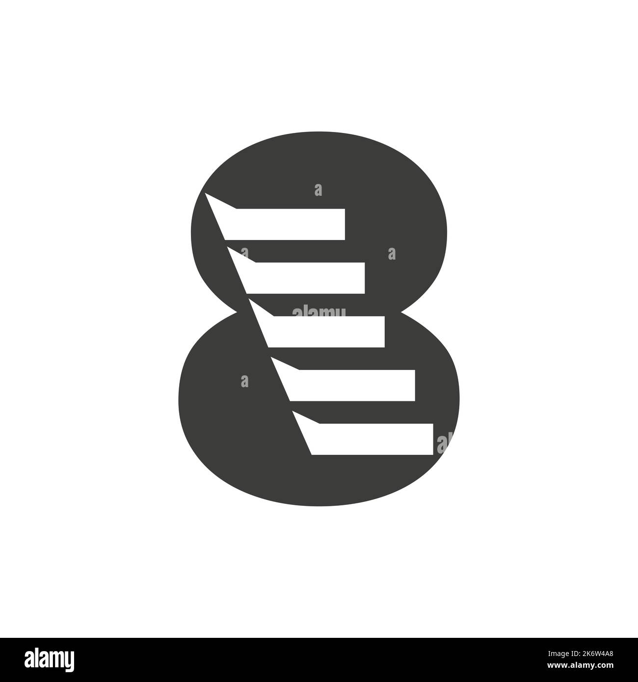 Initial Letter 8 Stair Logo. Step Logo Symbol Alphabet Based Vector ...