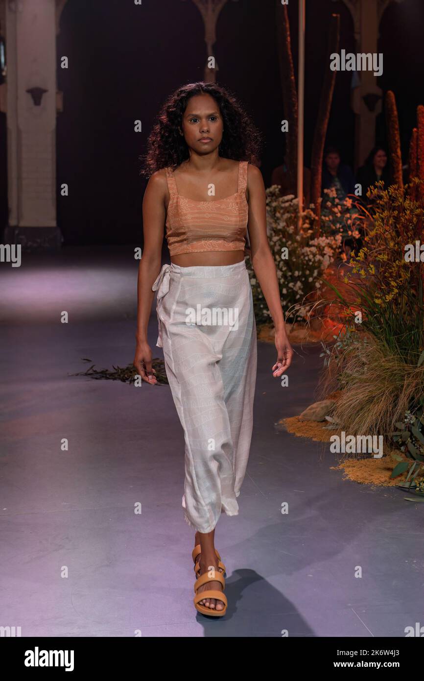 Melbourne, Australia. 15th Oct, 2022. A model dressed in a design by ...