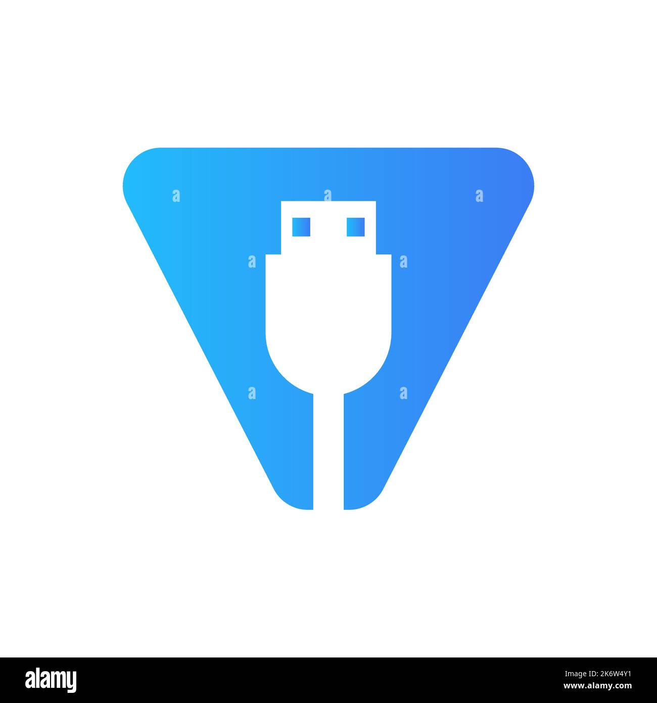 Initial Letter V USB Symbol Design. Computer Connection USB Cable Icon ...