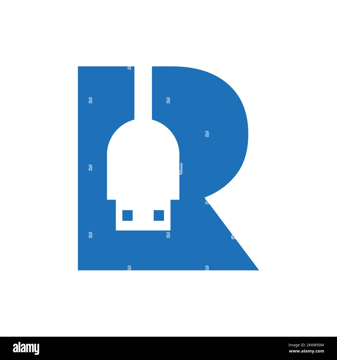 Initial Letter R USB Symbol Design. Computer Connection USB Cable Icon ...