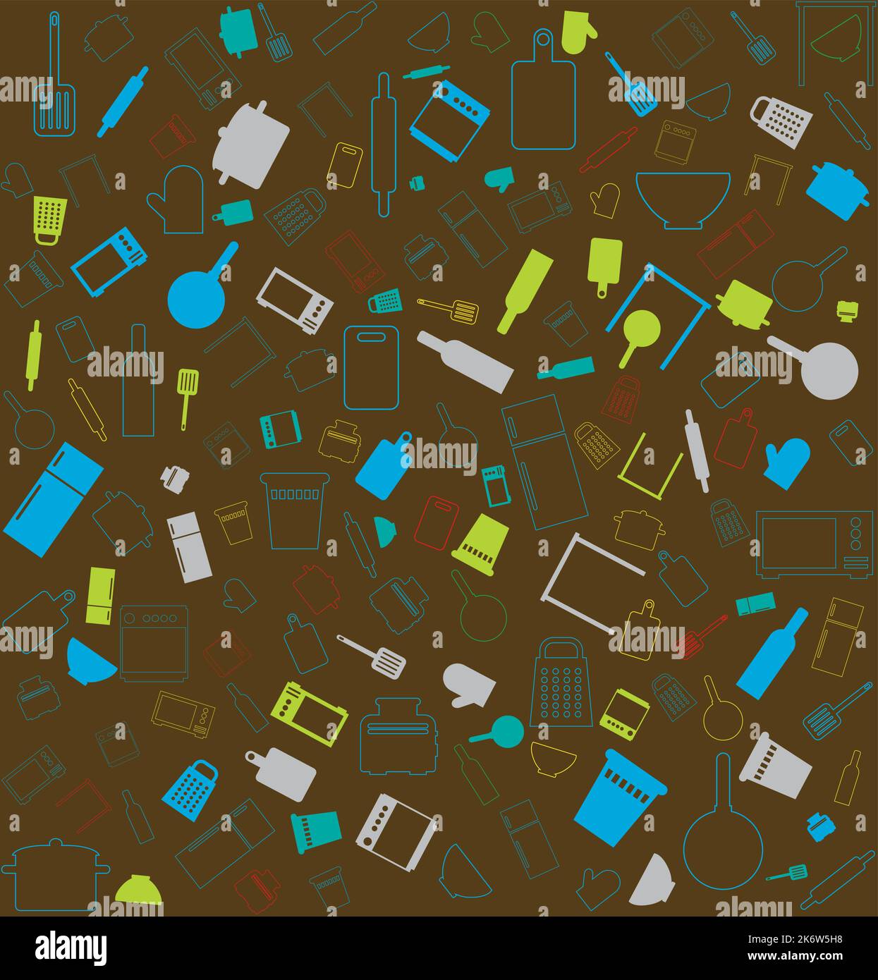 Colorful cutlery pattern background Stock Vector Images - Alamy