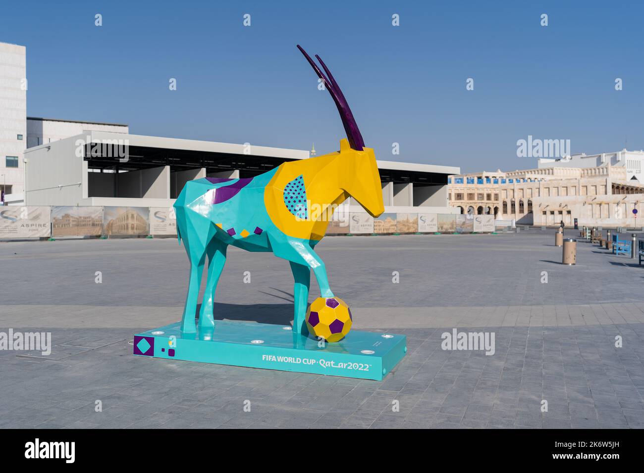 An Oryx sculpture for promoting FIFA World Cup 2022 in Souq Wakif Doha ...