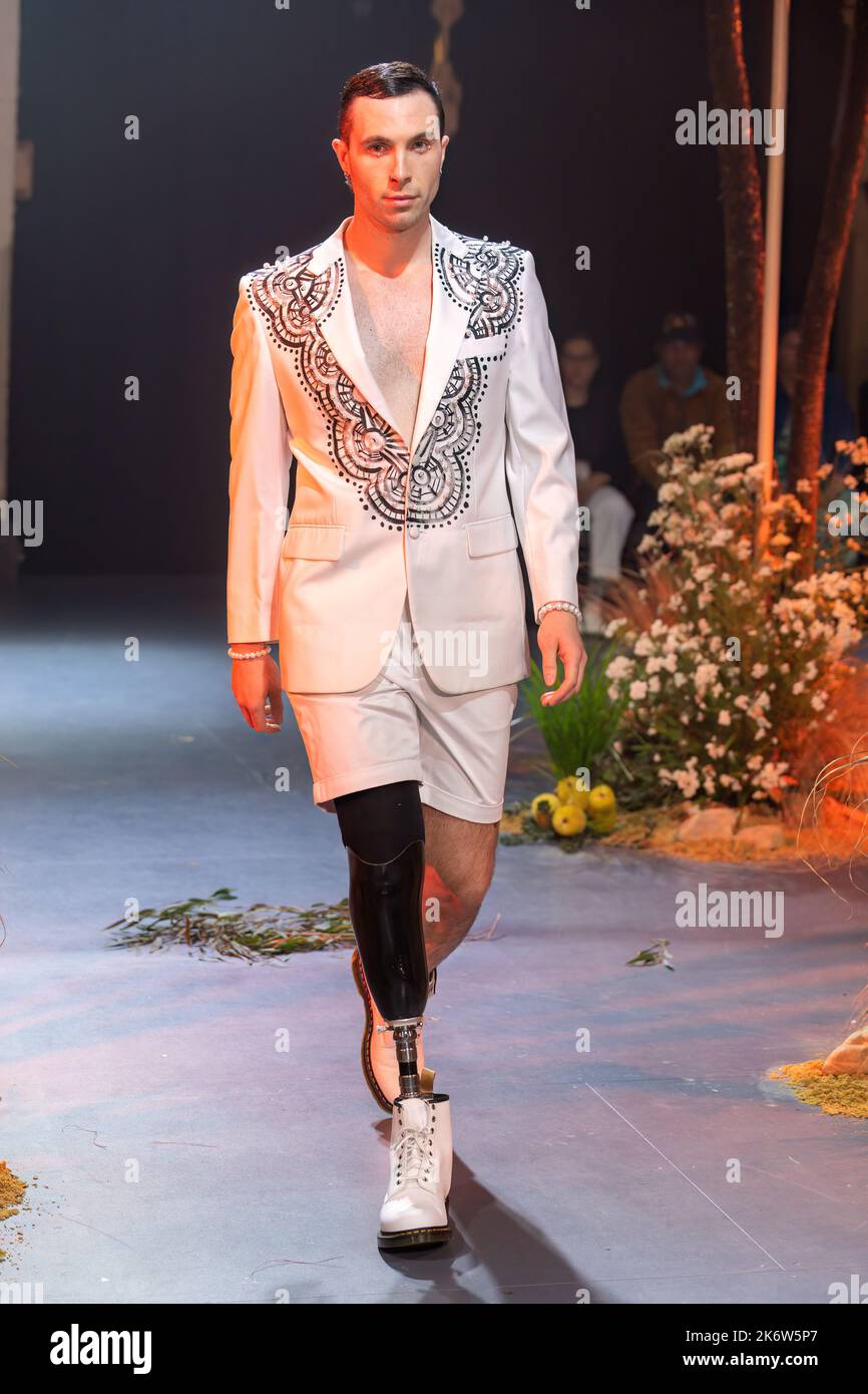 A model dressed in a design by Paul McCann during the Ganbu Marra ...