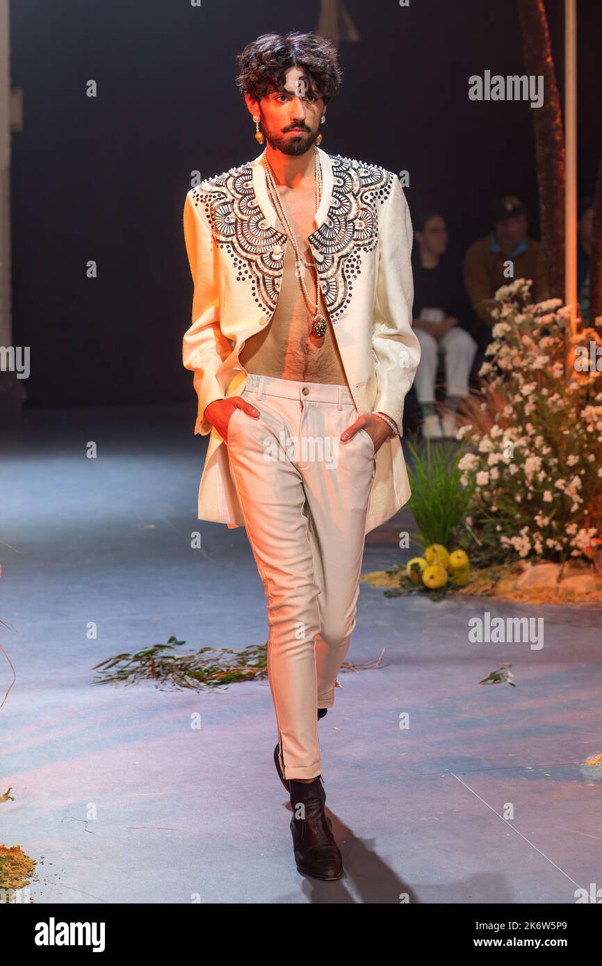 A model dressed in a design by Paul McCann during the Ganbu Marra ...