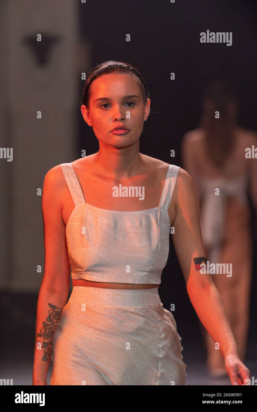 Melbourne, Australia. 15th Oct, 2022. A model dressed in a design by ...