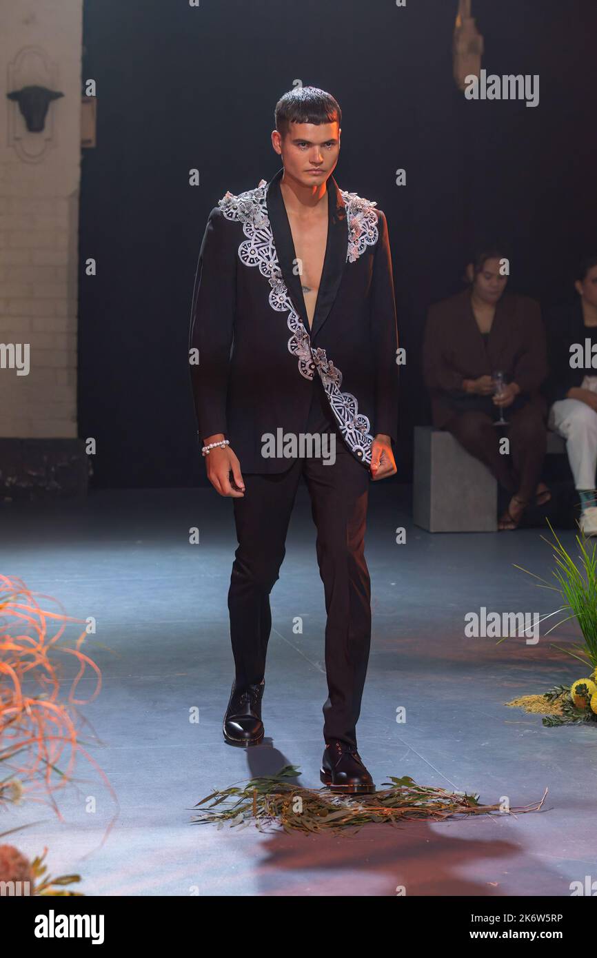 Melbourne, Australia. 15th Oct, 2022. A model dressed in a design by ...