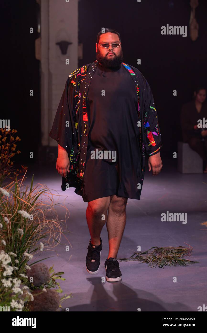 A model dressed in a design by Nungala Creative during the Ganbu Marra ...