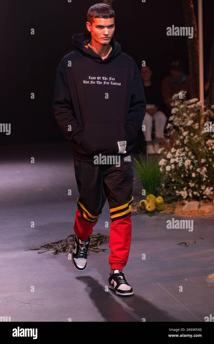 A model dressed in a design by Take Pride Movement during the Ganbu ...