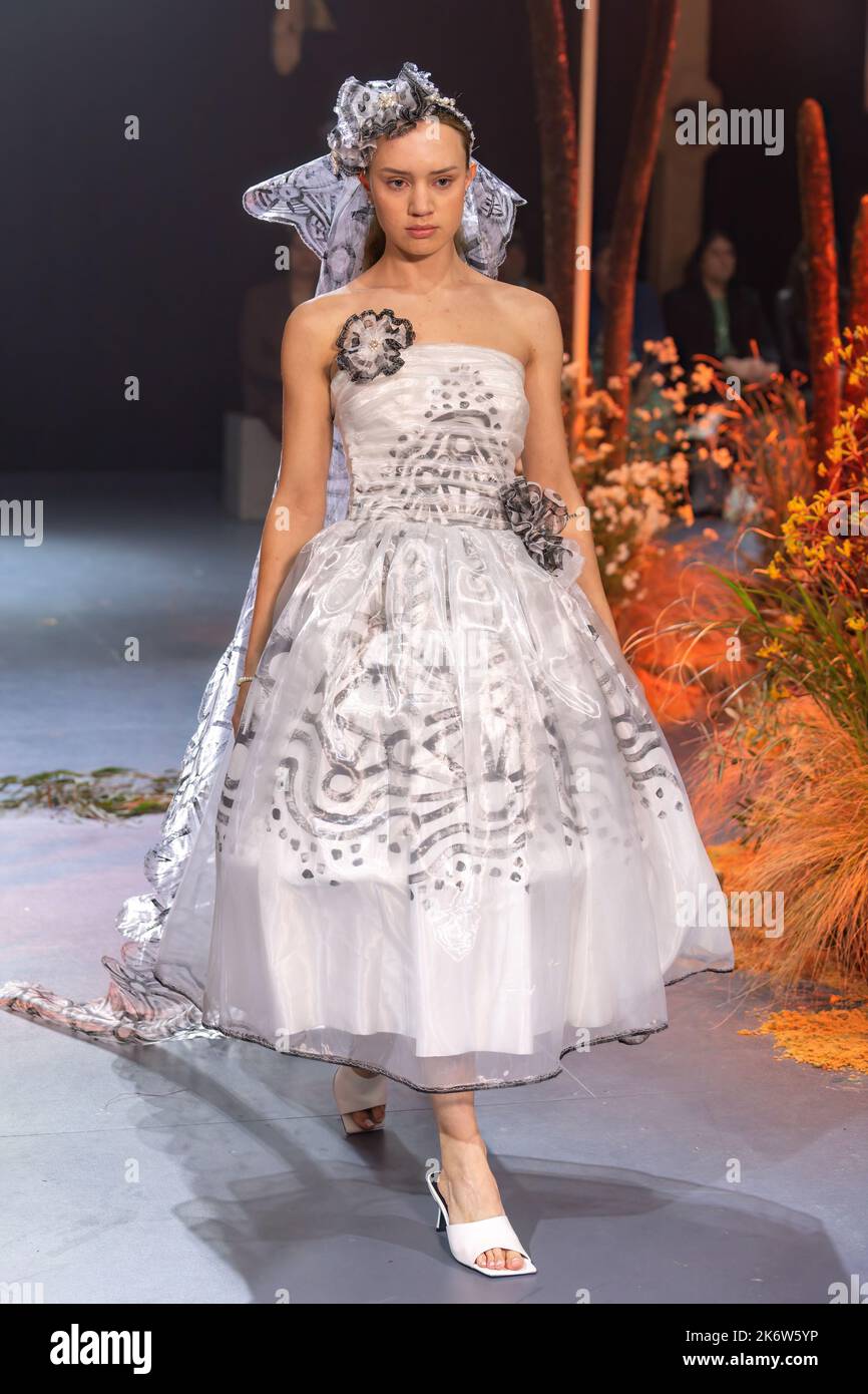 A model dressed in a design by Paul McCann during the Ganbu Marra ...