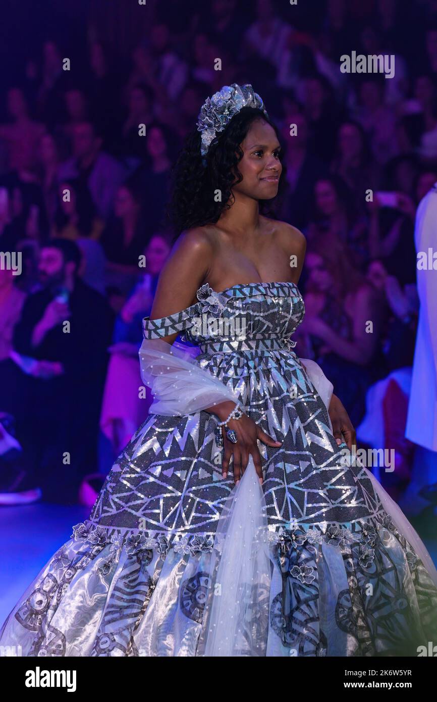 A model dressed in a design by Paul McCann during the Ganbu Marra ...