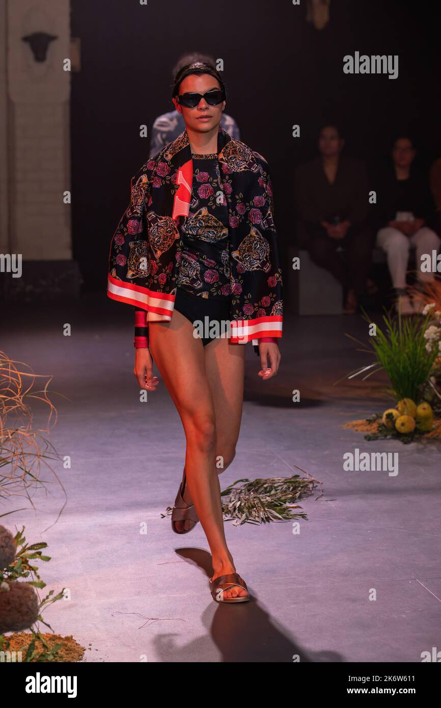 A model dressed in a design by Kamara Australia during the Ganbu Marra ...