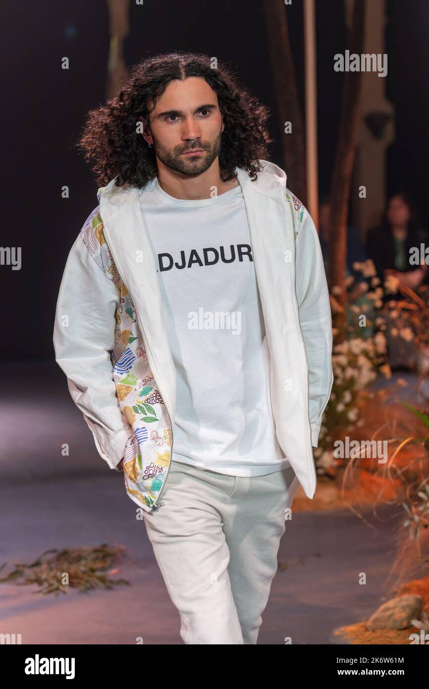 A model dressed in a design by Adjadura during the Ganbu Marra runway ...