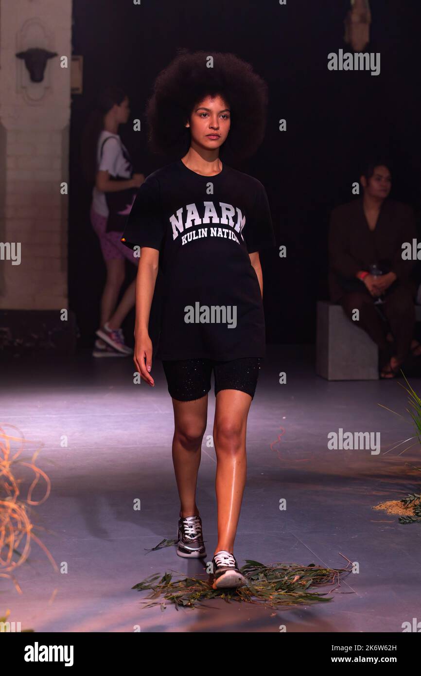 A model dressed in a design by Take Pride Movement during the Ganbu ...