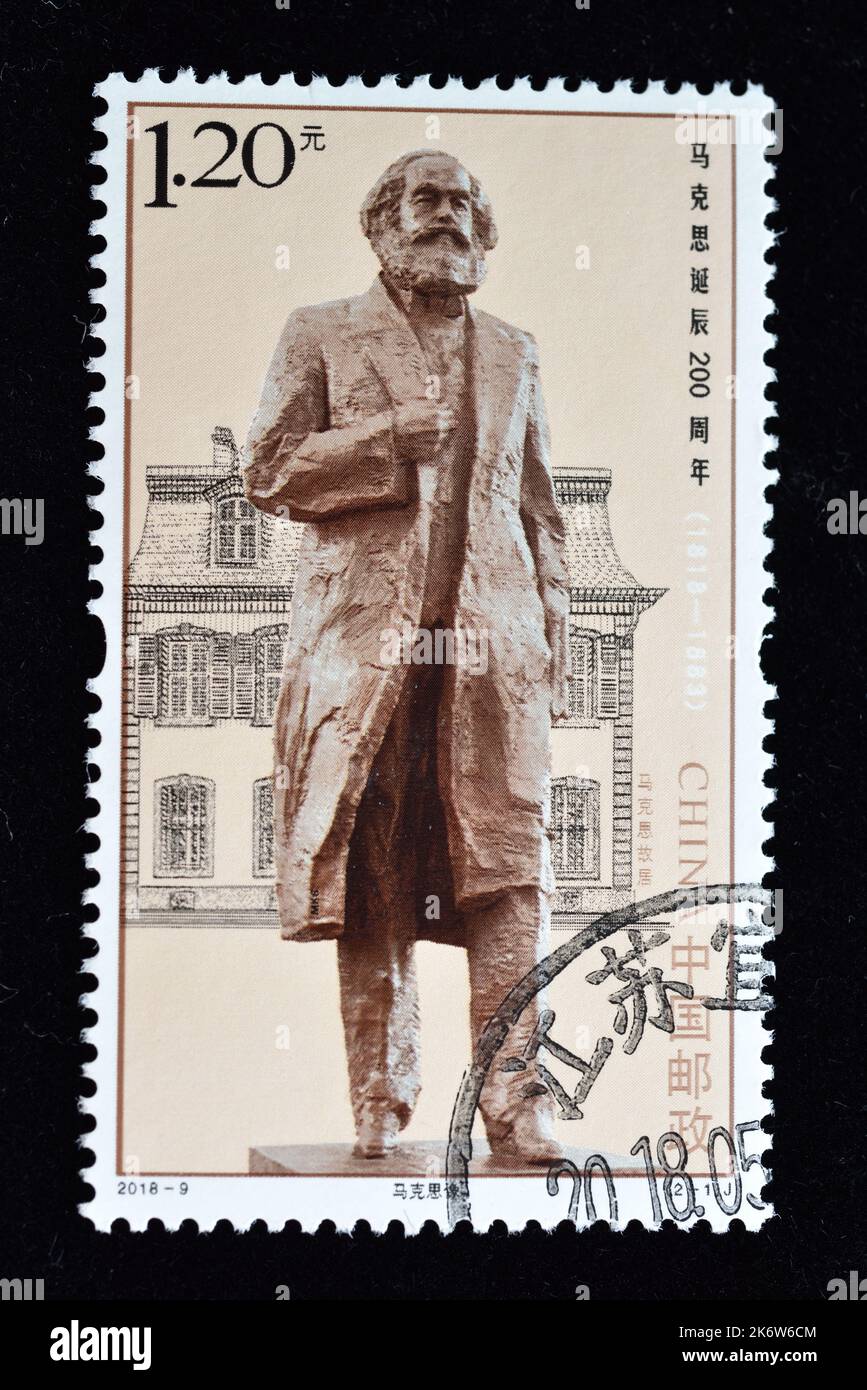 CHINA - CIRCA 2018: A stamps printed in China shows 2018-9 200th ...
