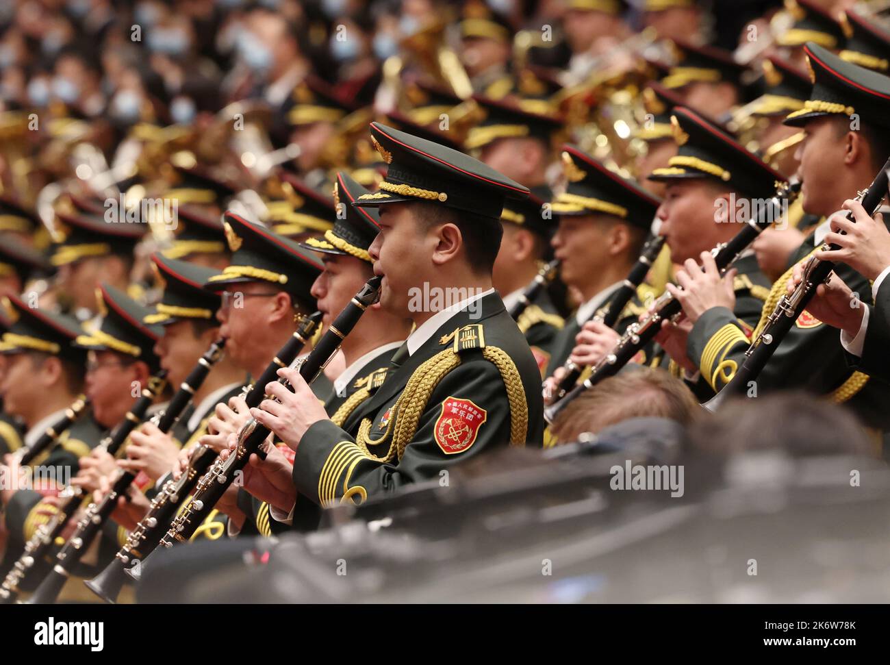Beijing, China. 16th Oct, 2022. The military band of the Chinese People ...