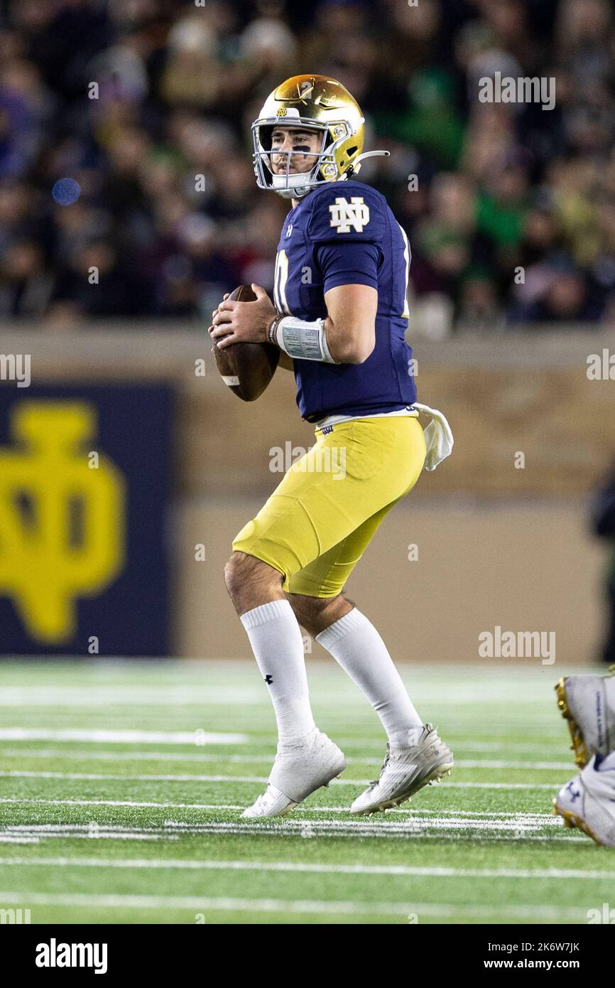 South Bend, Indiana, USA. 15th Oct, 2022. Notre Dame quarterback Drew ...