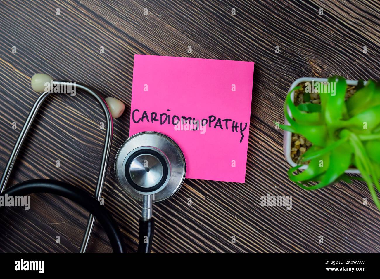 Concept Of Cardiomyopathy Write On Sticky Notes With Stethoscope