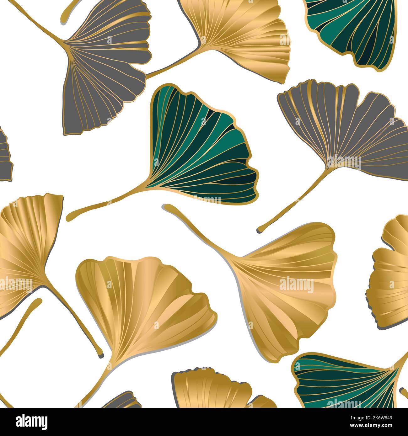 Art deco flower pattern gold Stock Vector Images - Alamy