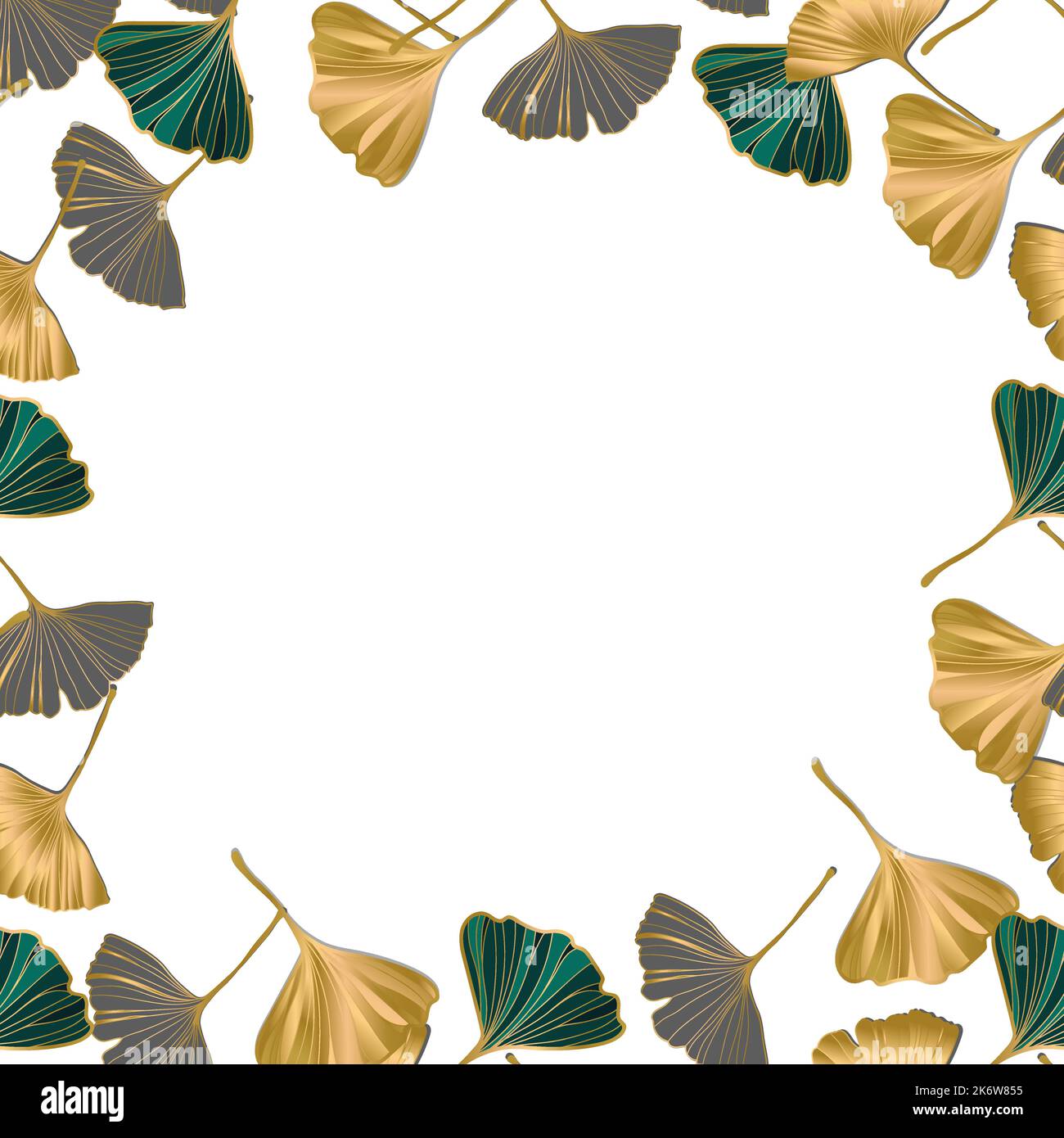Vector banner of ginkgo biloba leaf. Ginkgo Biloba leaves. Copy Space ...