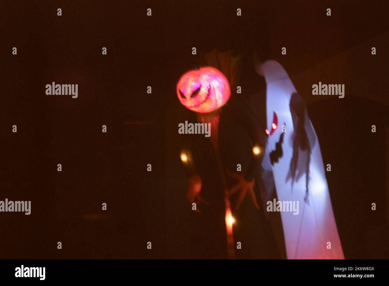 San Diego, CA. 15th Oct, 2022. Scary pumpkin and ghost Halloween art ...