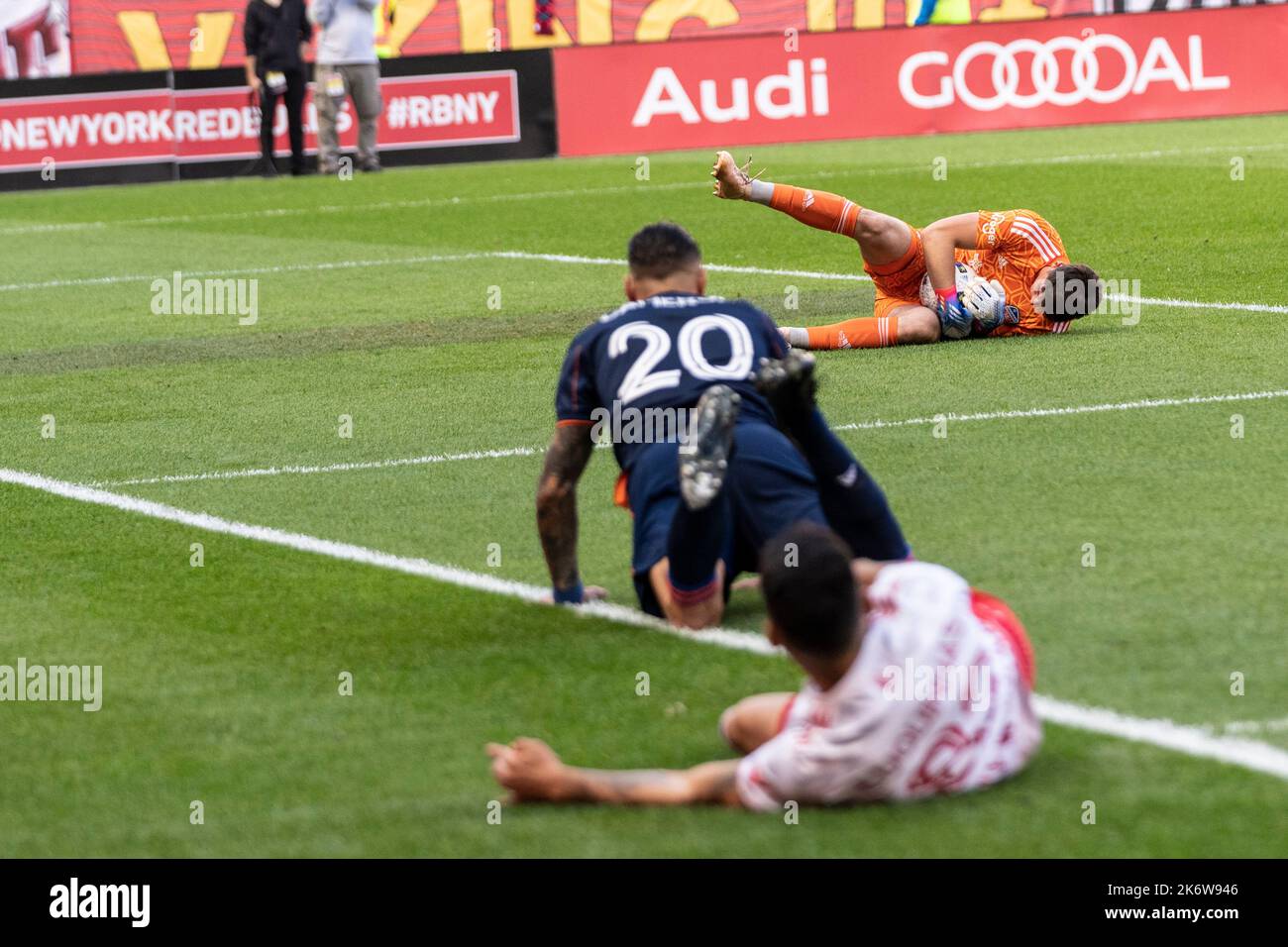 Goalkeeper Roman Celentano (18) of FC Cincinnati saves during Audi 2022 ...
