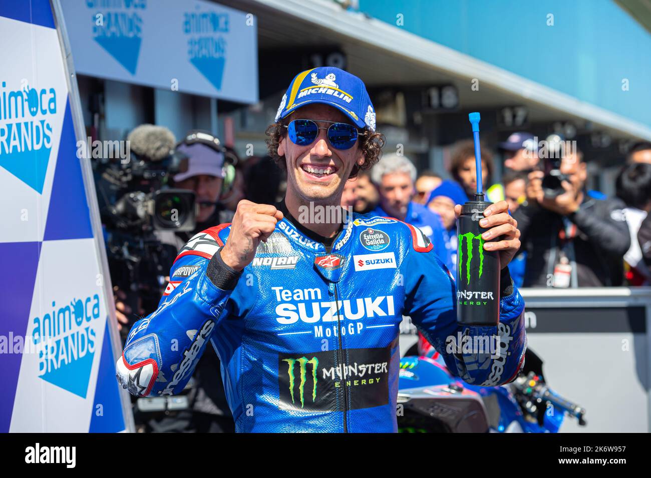 Melbourne, Australia. 16th Oct, 2022. Alex Rins and Team Suzuki Ecstar ...