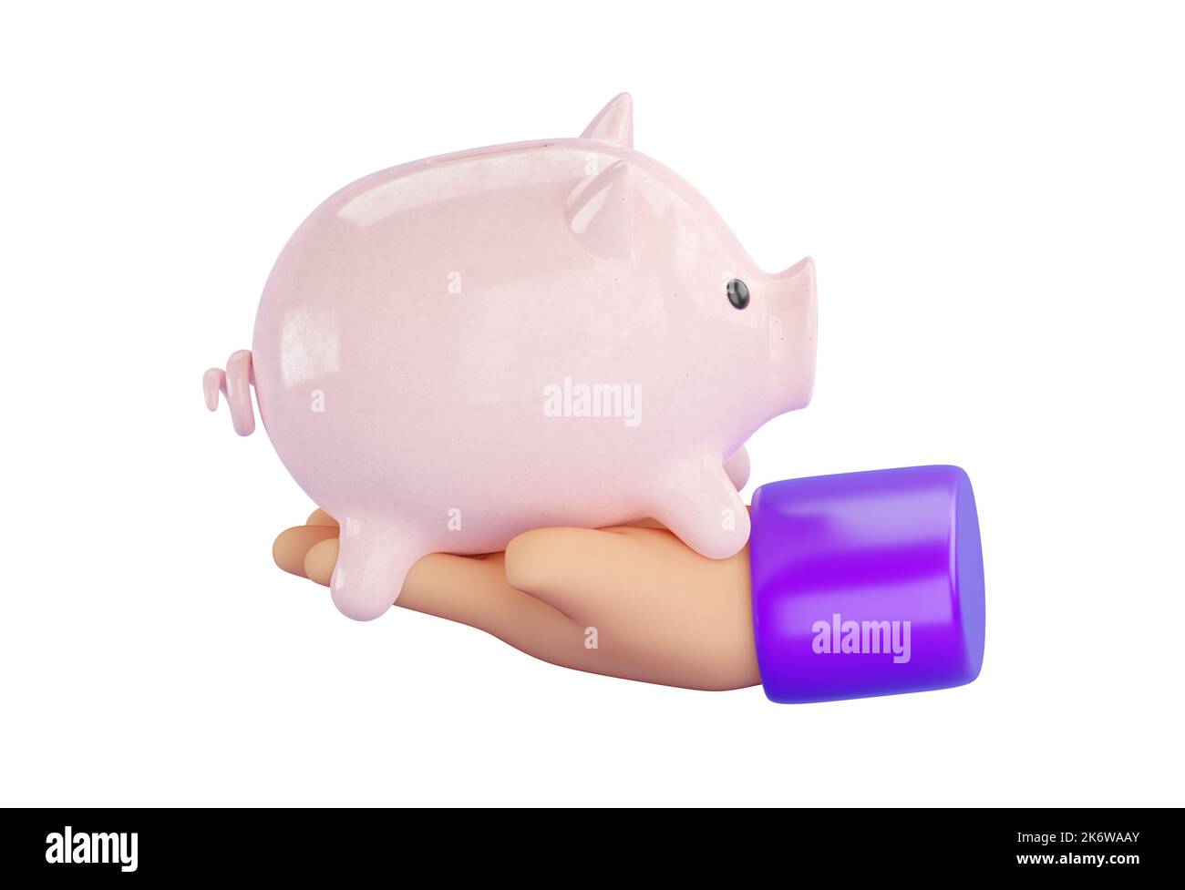 3d human hand holding Piggy bank. Business, saving, money, banking ...