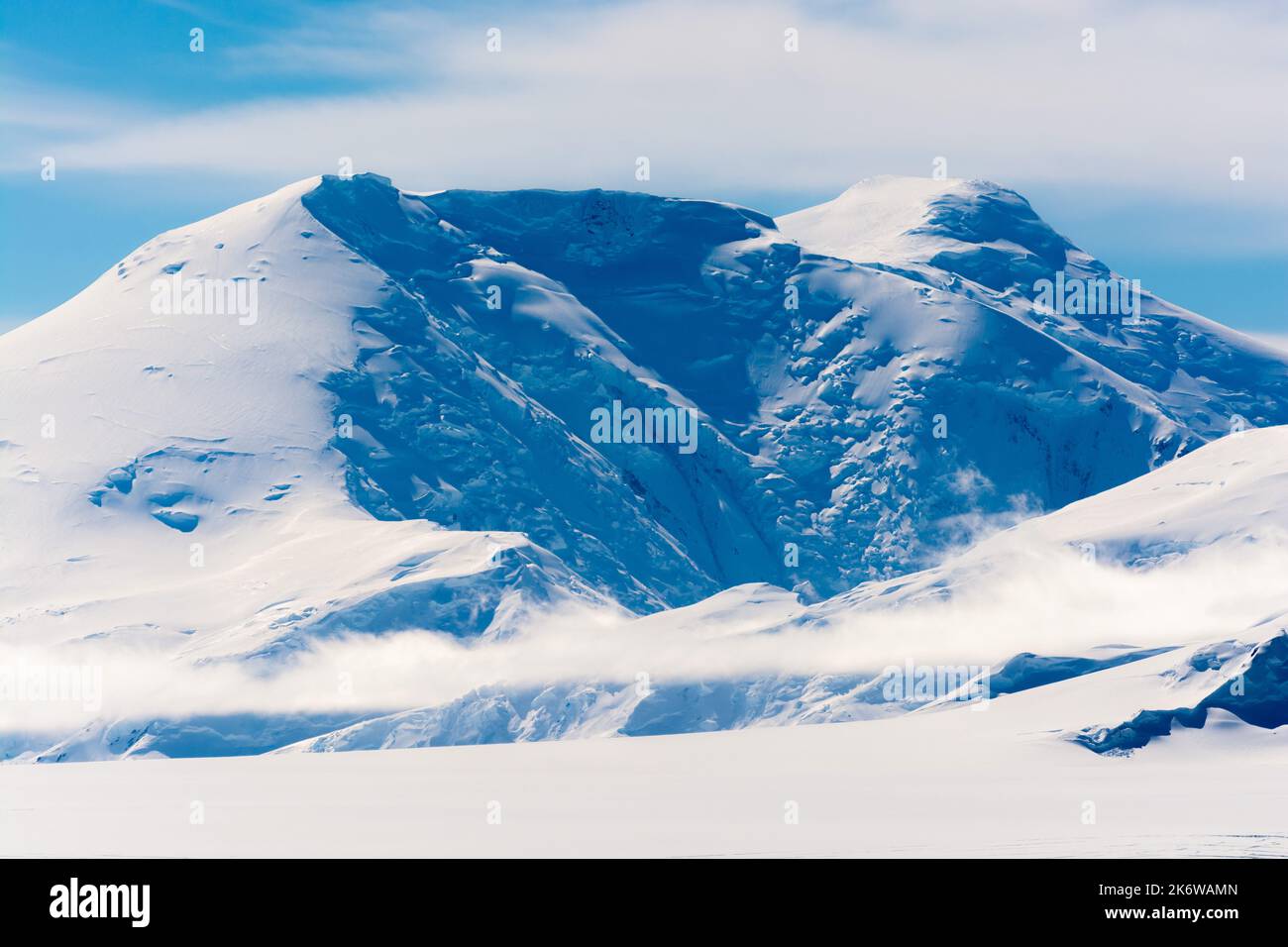 snow covered mt. francais on anvers island from bismarck strait ...
