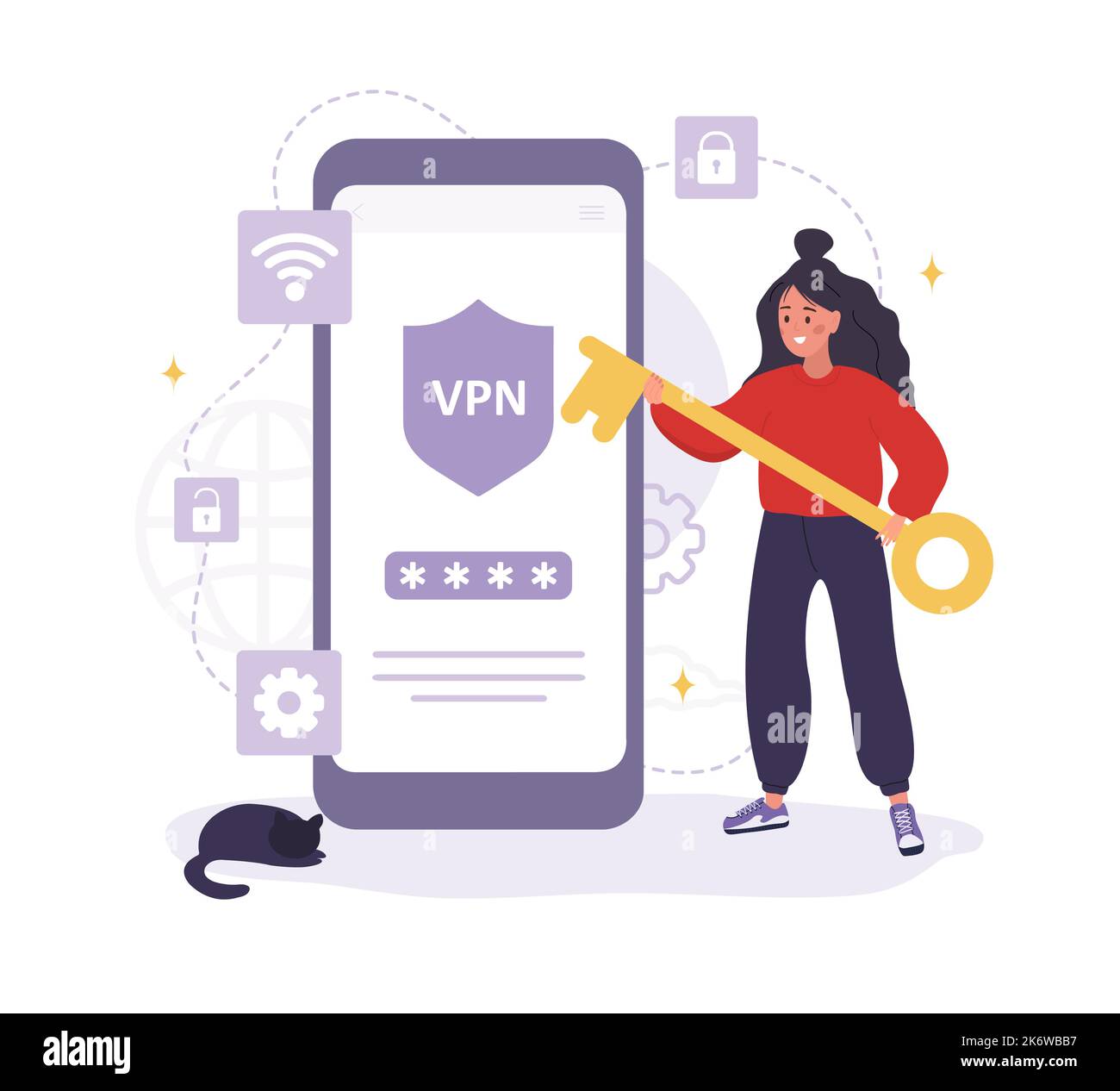 Woman cloud tech Stock Vector Images - Alamy