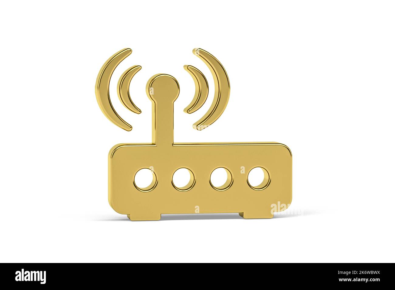Golden 3d router icon isolated on white background - 3d render Stock ...