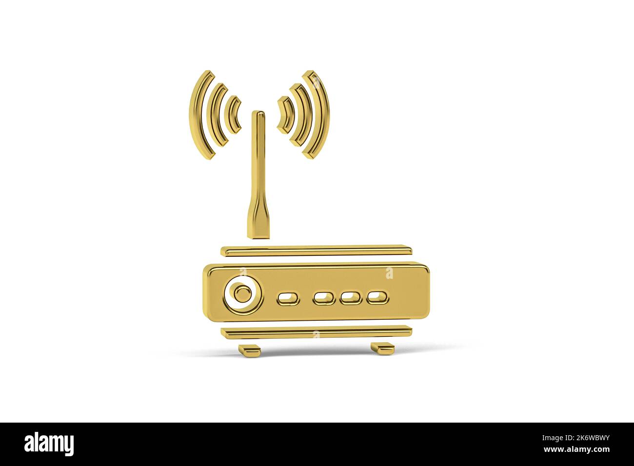 Golden 3d router icon isolated on white background - 3d render Stock ...