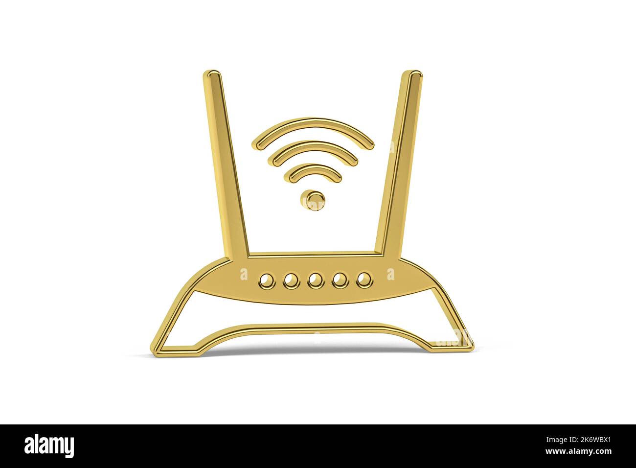 Golden 3d router icon isolated on white background - 3d render Stock ...