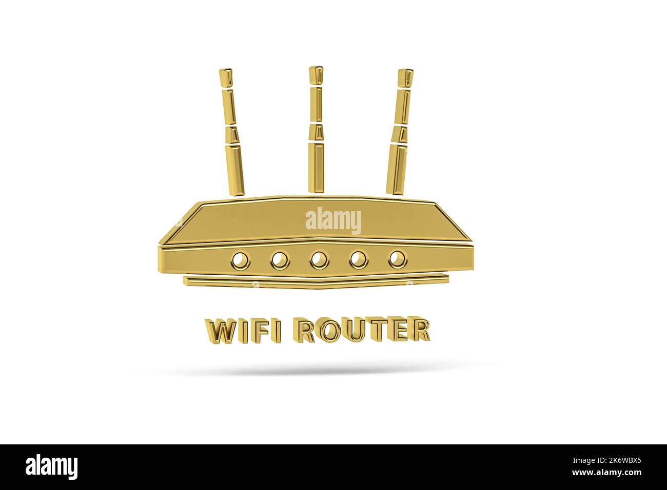 Golden 3d router icon isolated on white background - 3d render Stock ...