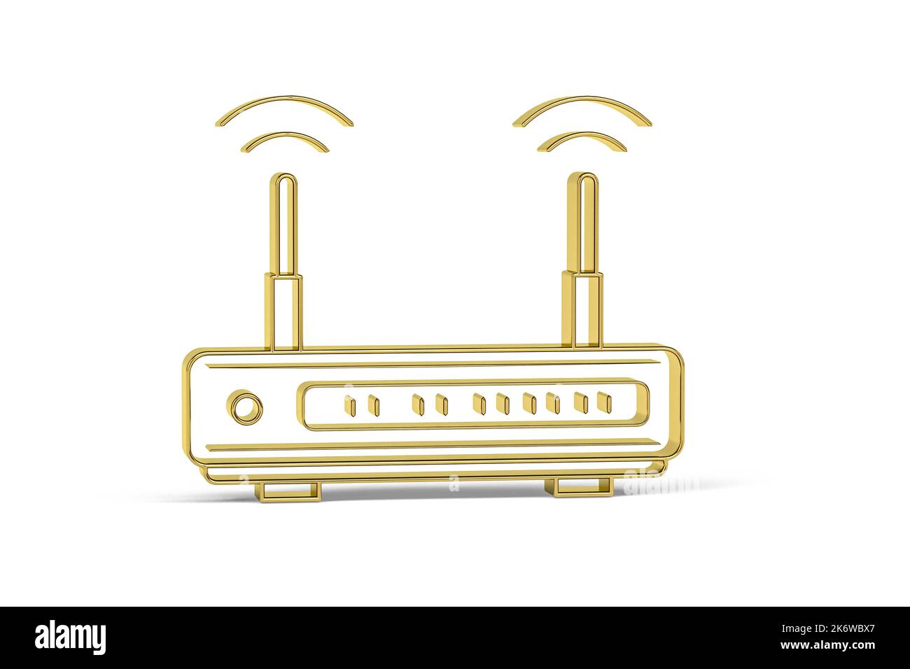 Golden 3d router icon isolated on white background - 3d render Stock ...