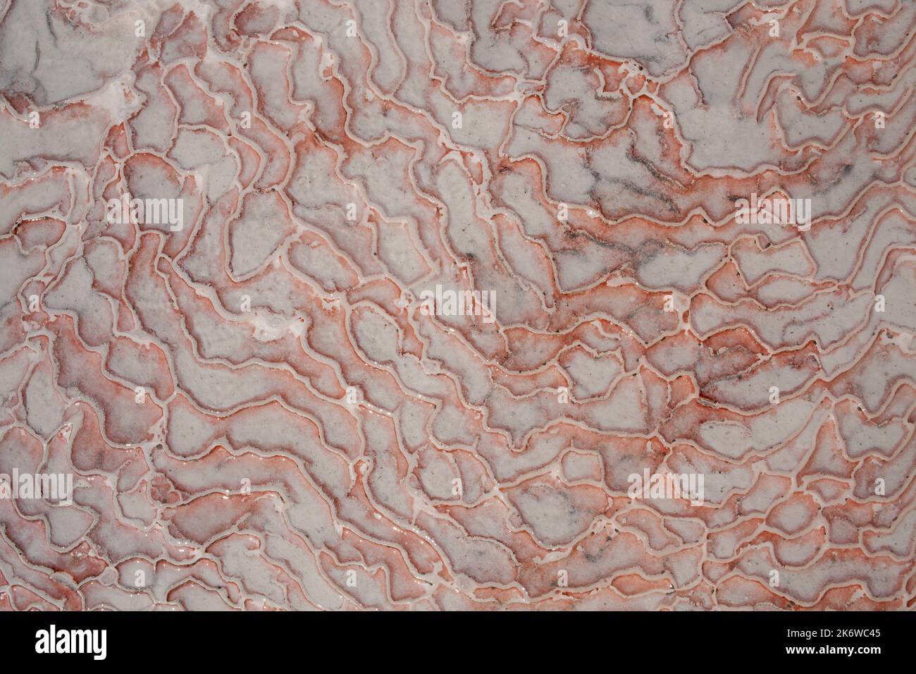 Limestone floor in Pamukkale calcium travertine in Turkey, asymmetric ...