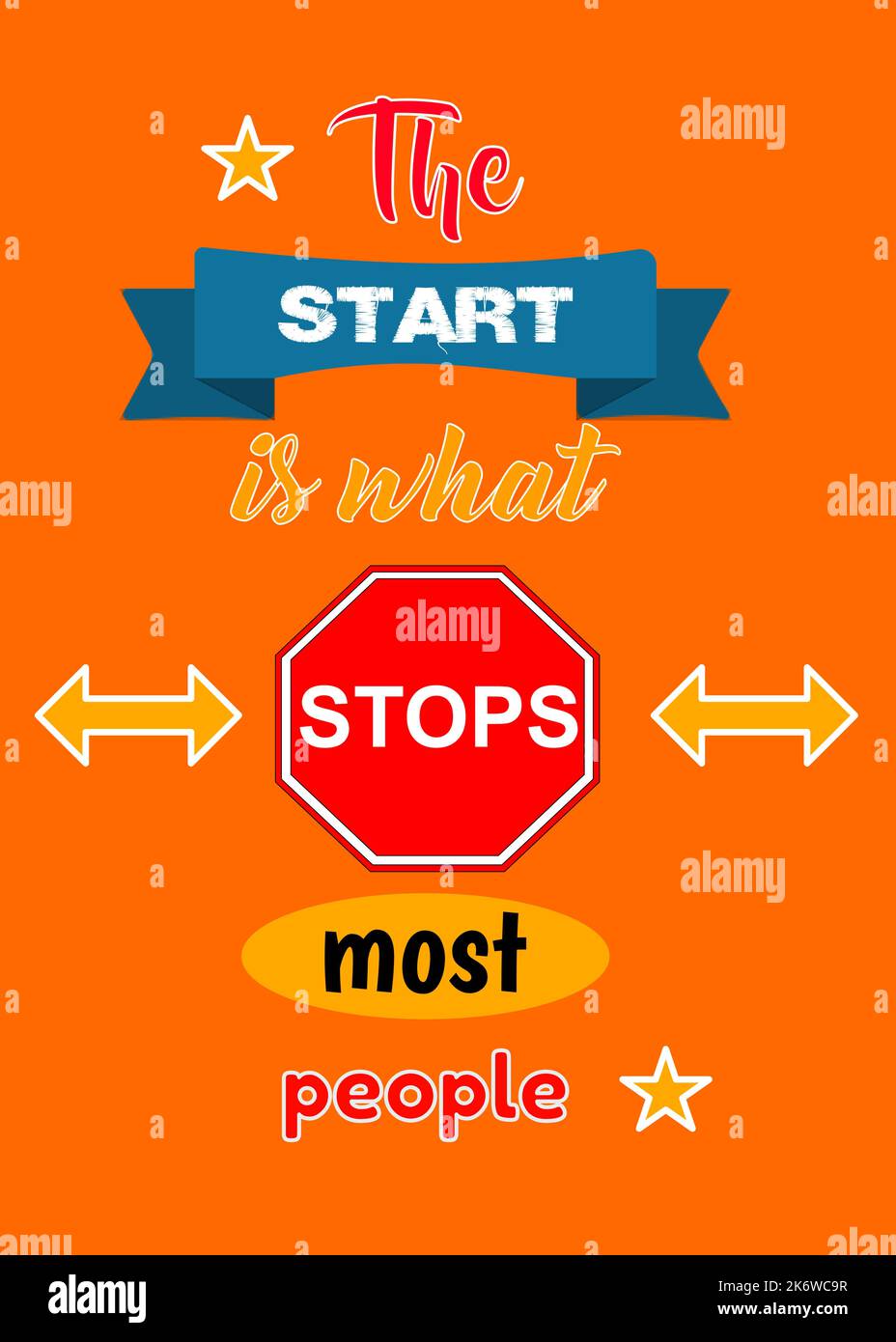 Inspirational motivational quote The start is what stops most people ...